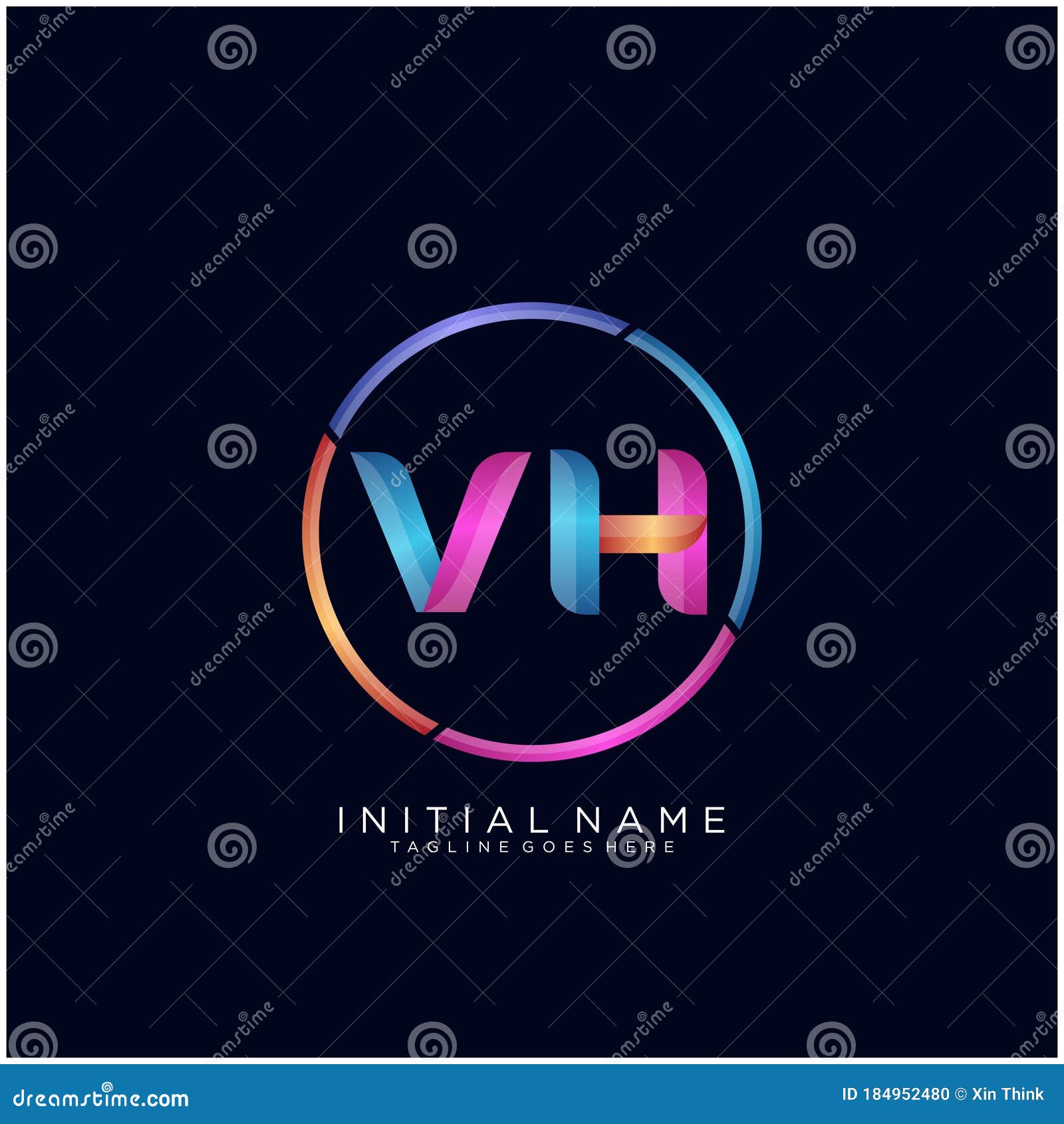 VH Letter Logo Icon Design Template Elements Stock Vector ...
