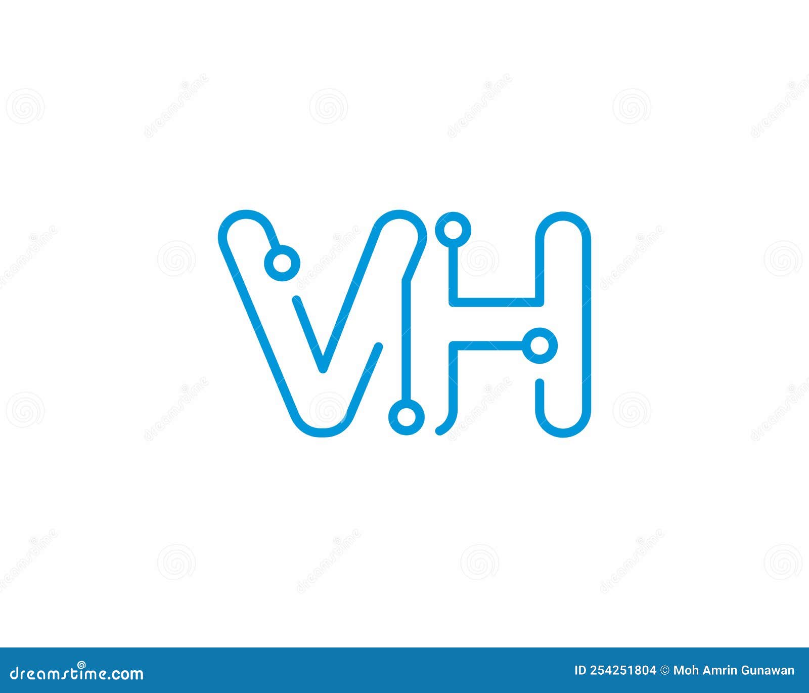 VH Letters, Electronic Circuit, Technology Logo Design Vector 001 Stock ...