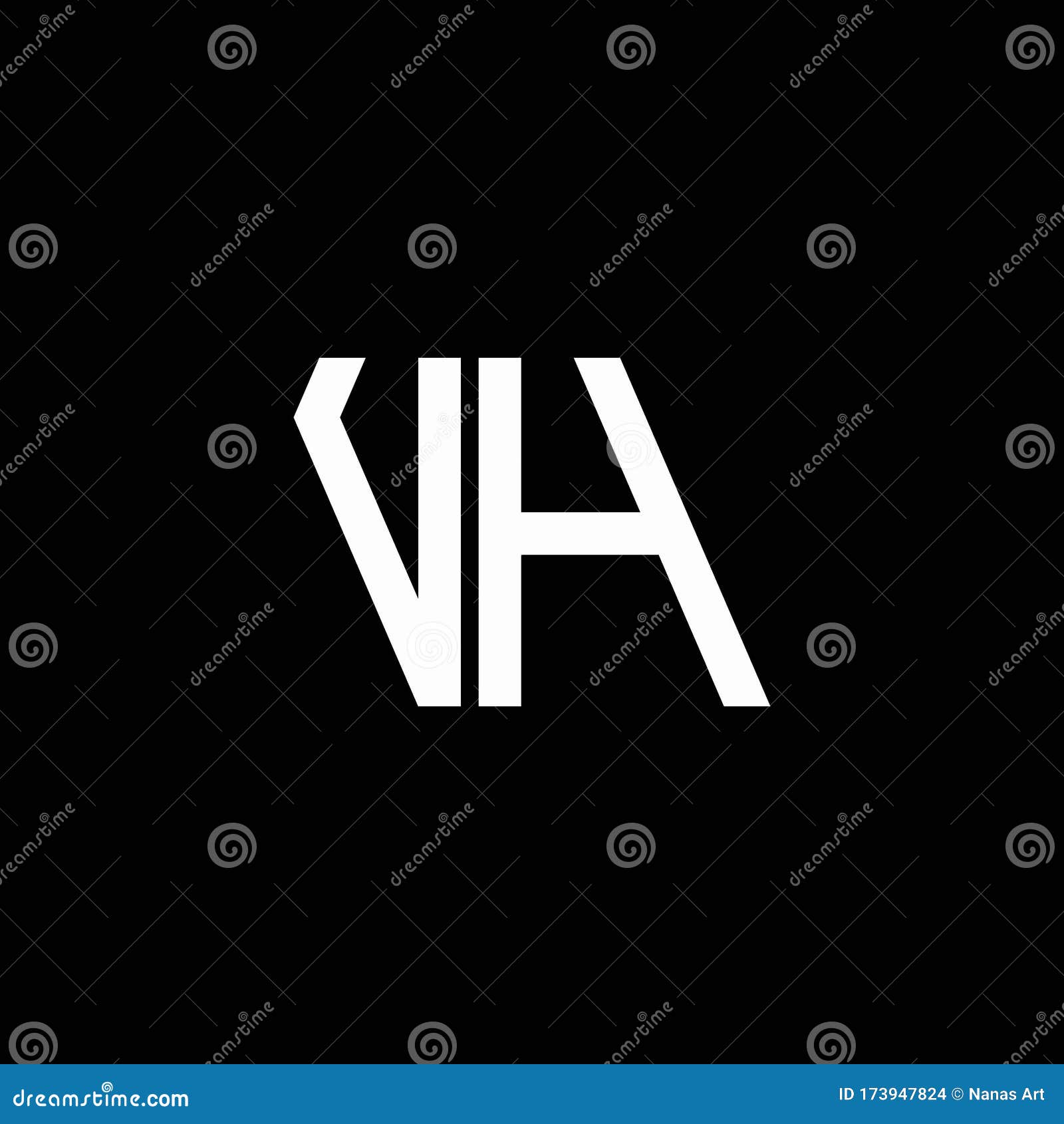 VH Logo Abstract Monogram Isolated on Black Background Stock Vector ...