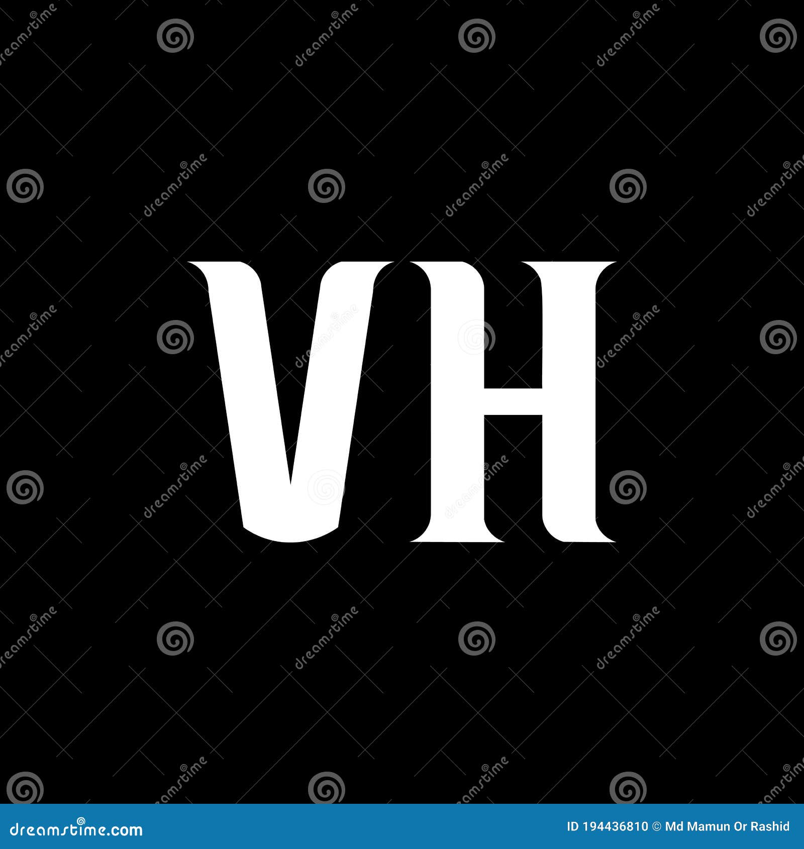 VH V H Letter Logo Design. Initial Letter VH Linked Circle Uppercase ...