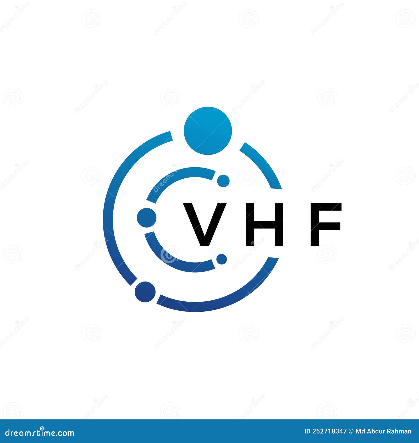 VHF Letter Technology Logo Design On White Background. VHF Creative ...