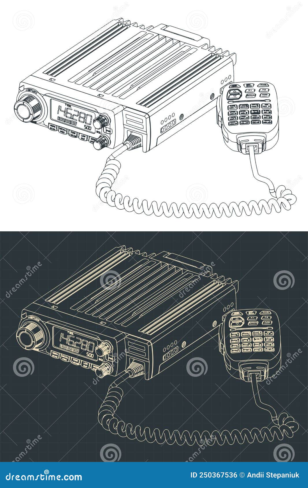 VHF and UHF transceiver stock vector. Illustration of broadcast - 250367536