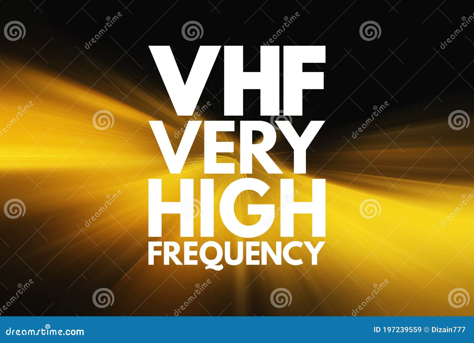 VHF - Very High Frequency Acronym, Technology Concept Background Stock ...