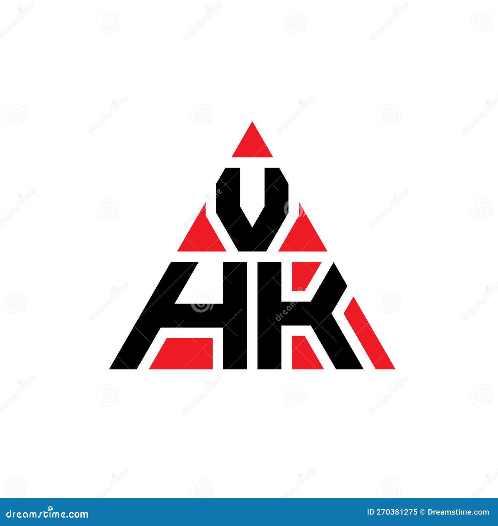 VHK Triangle Letter Logo Design with Triangle Shape. VHK Triangle Logo ...
