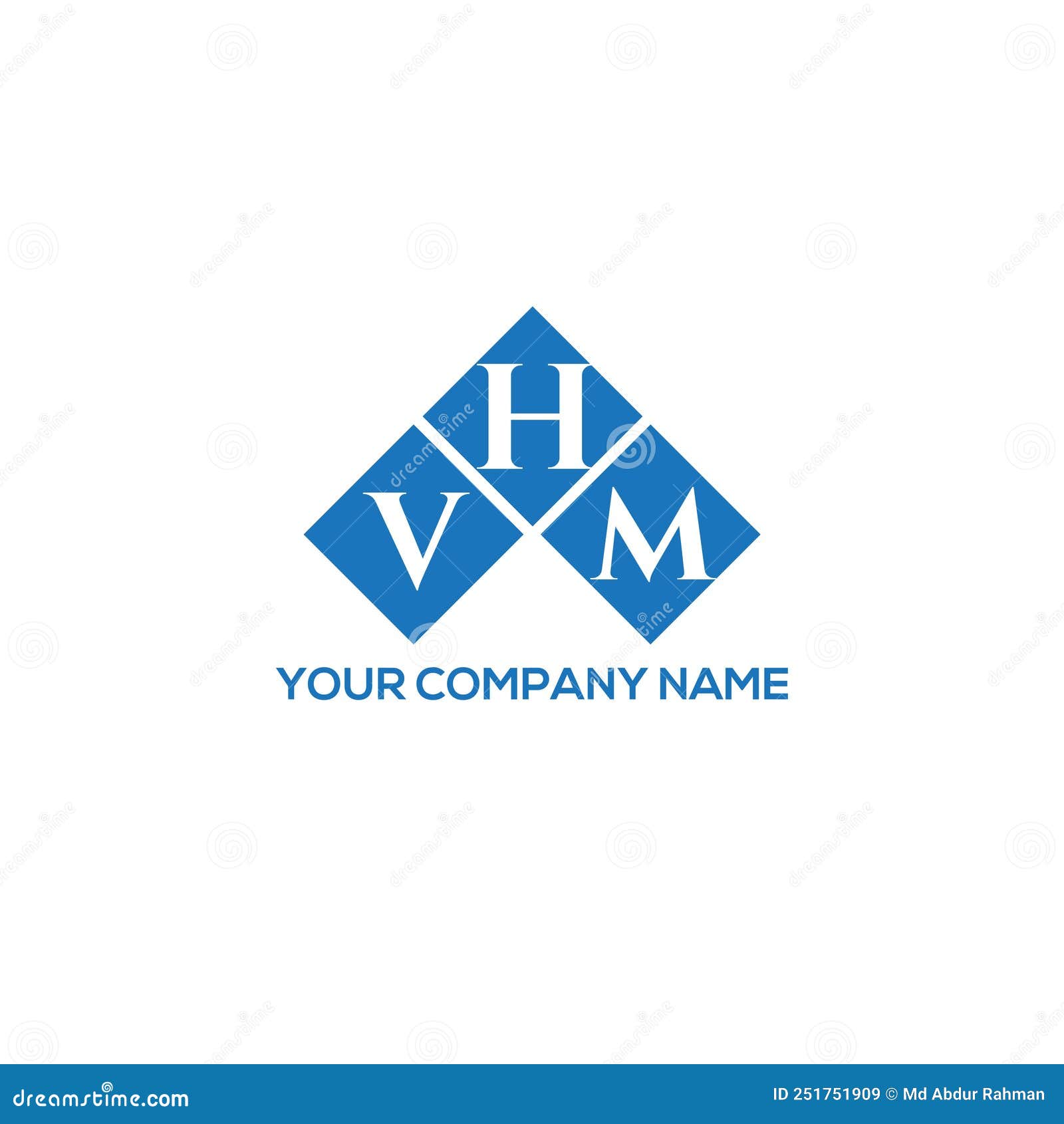 VHM Letter Logo Design on WHITE Background. VHM Creative Initials ...