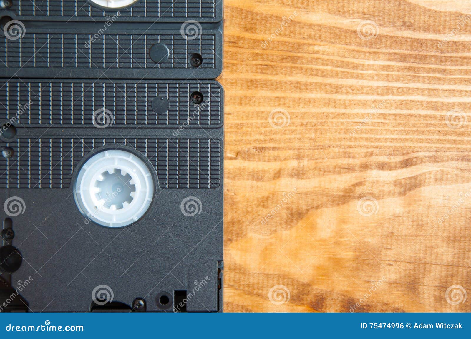 VHS Cassettes on a Wooden Table Stock Photo - Image of tape, technology ...