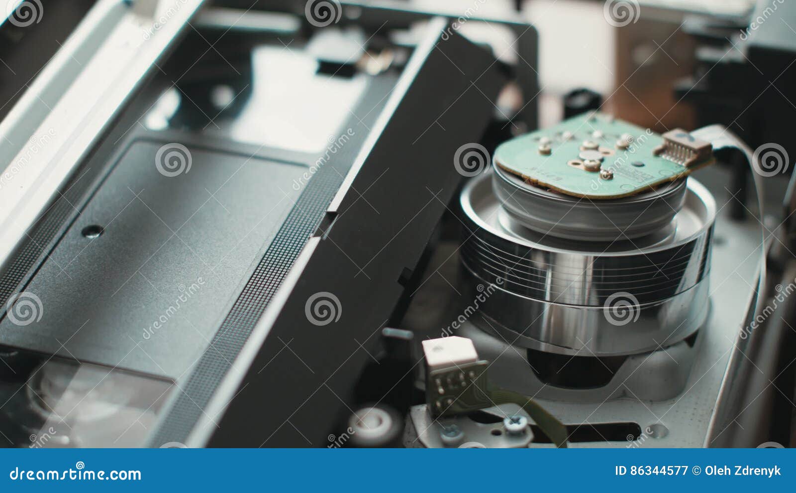 VHS Recorder Tape Sequence 4k. VHS Recorder with Tape Showing Inner ...