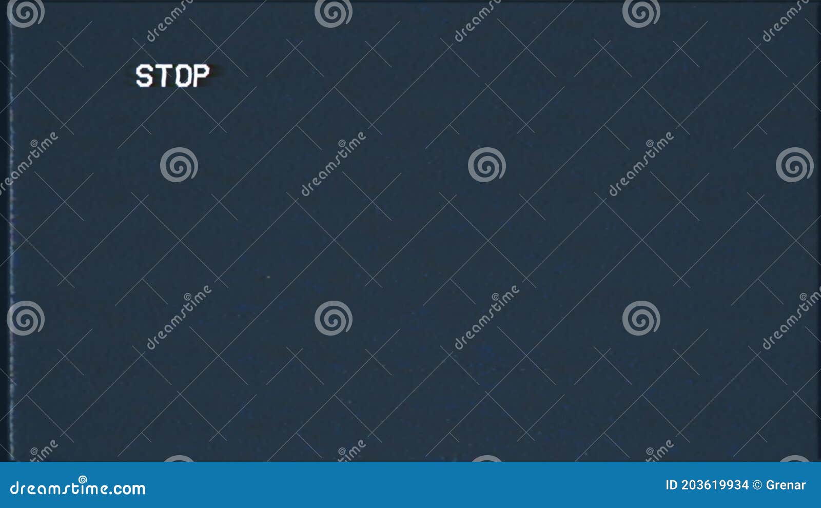 VHS stop stock photo. Image of distorted, display, defected - 203619934