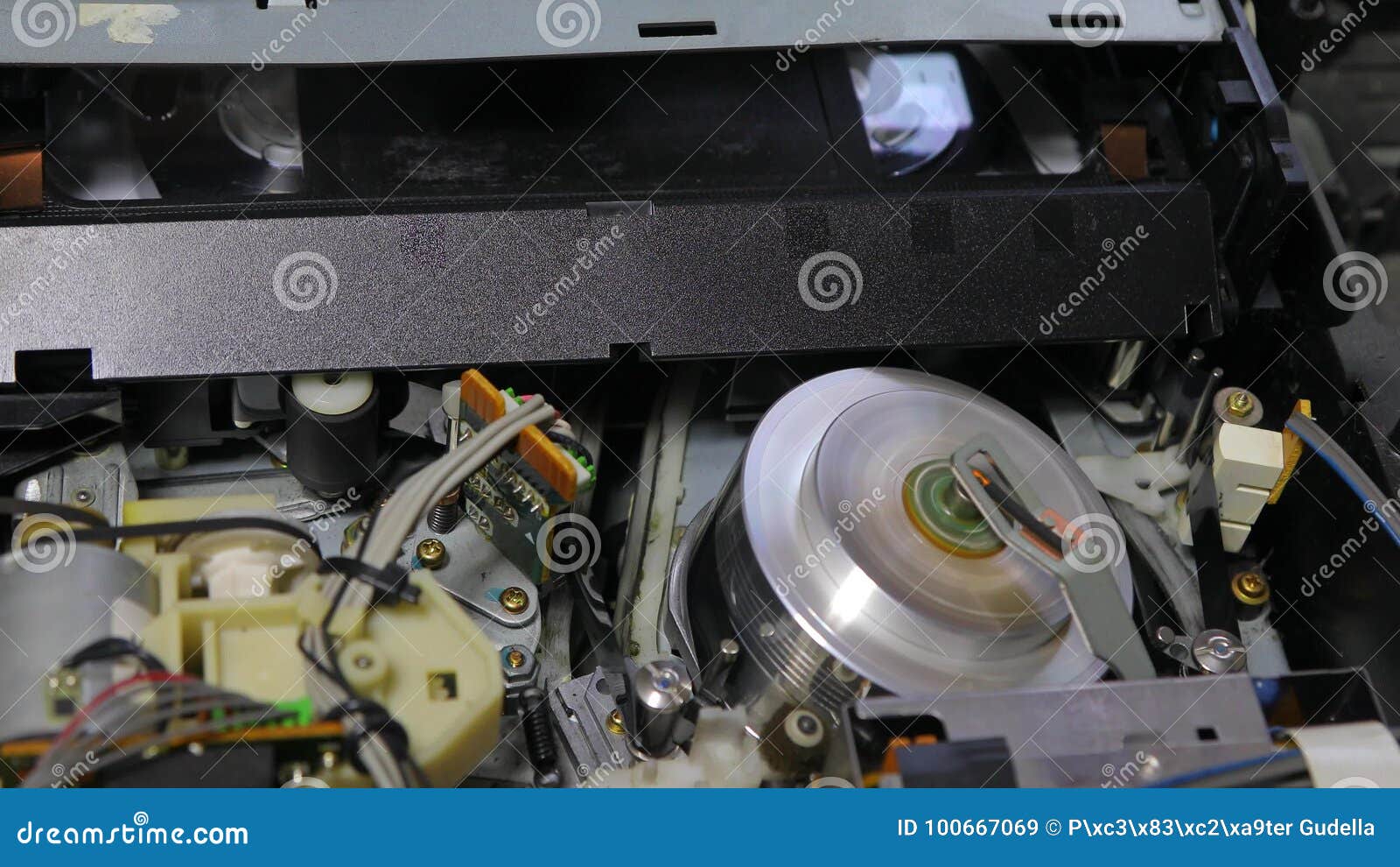 VHS Video Tape Player Inside Stock Video - Video of engineering ...