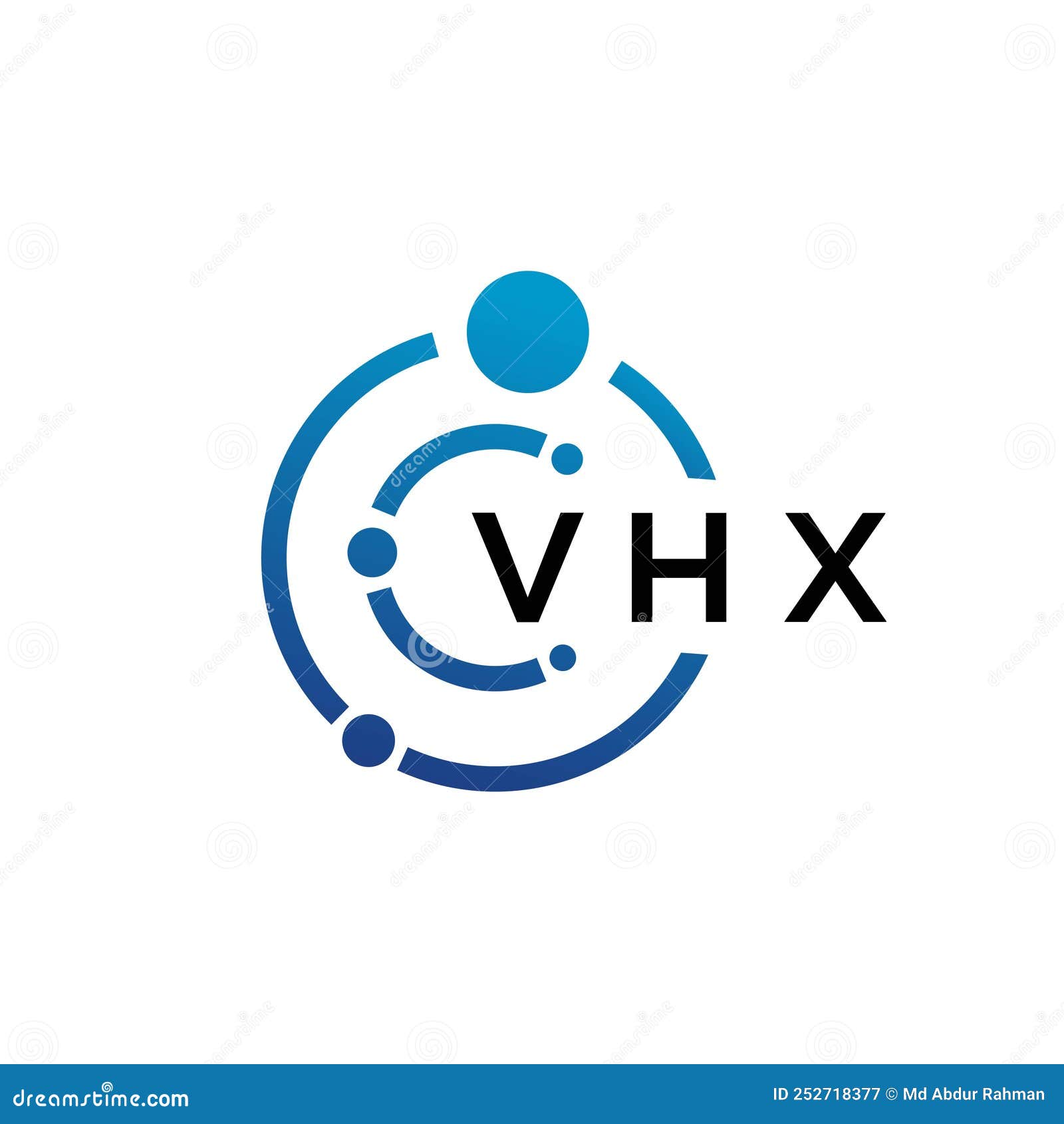 VHX Letter Technology Logo Design on White Background. VHX Creative ...
