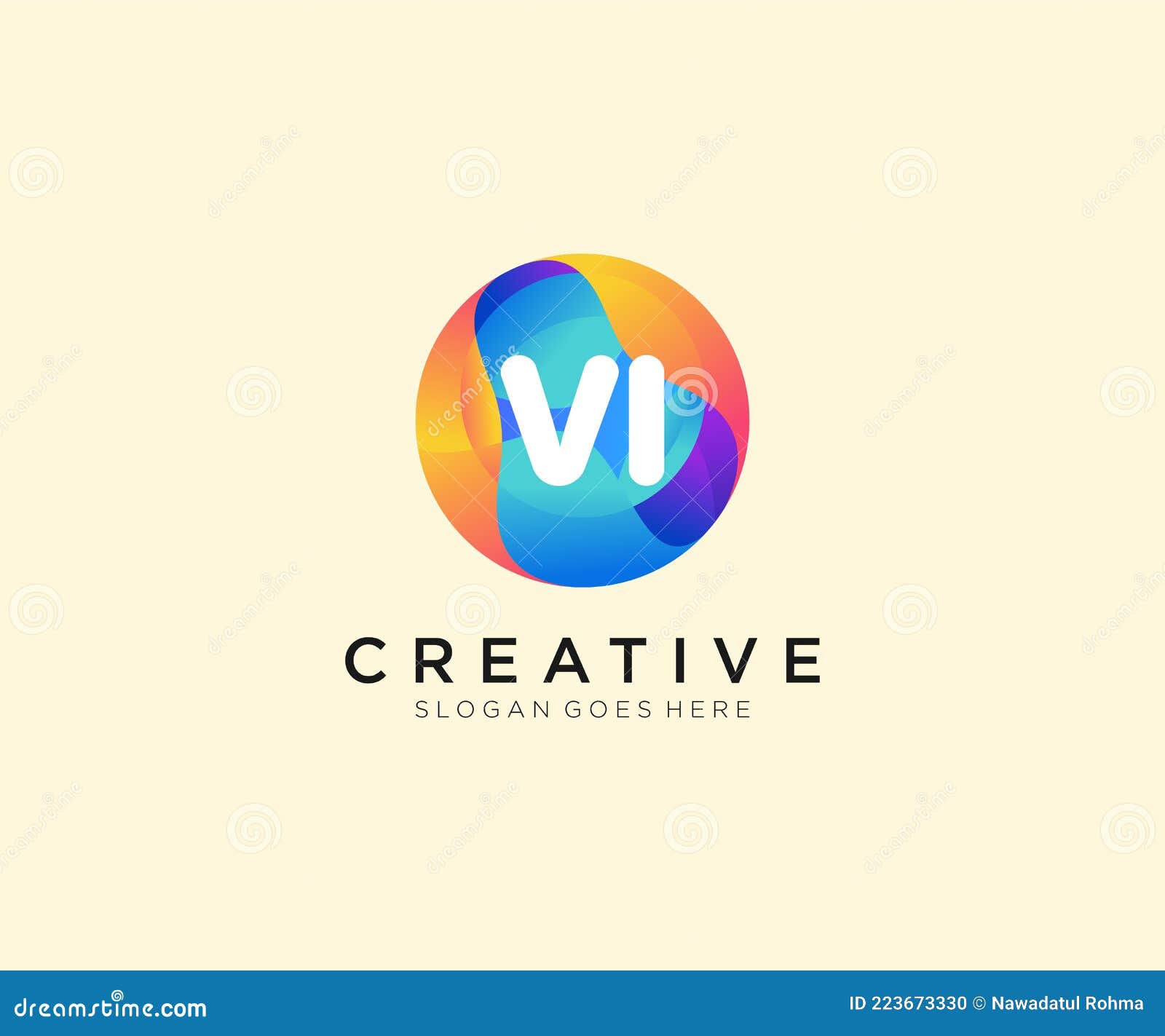 VI Initial Logo with Colorful Circle Template Vector Stock Vector ...