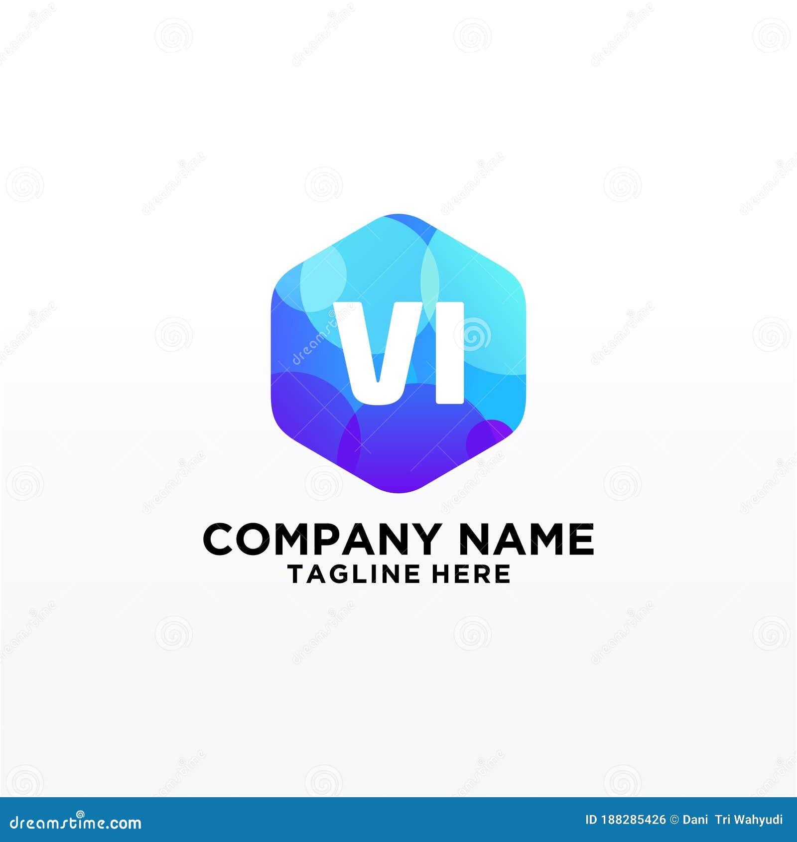 VI Initial Logo with Colorful Circle Template Vector Stock Vector ...