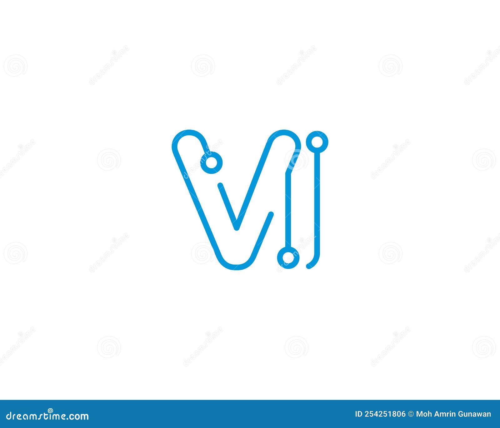 VI Letters, Electronic Circuit, Technology Logo Design Vector 001 Stock ...