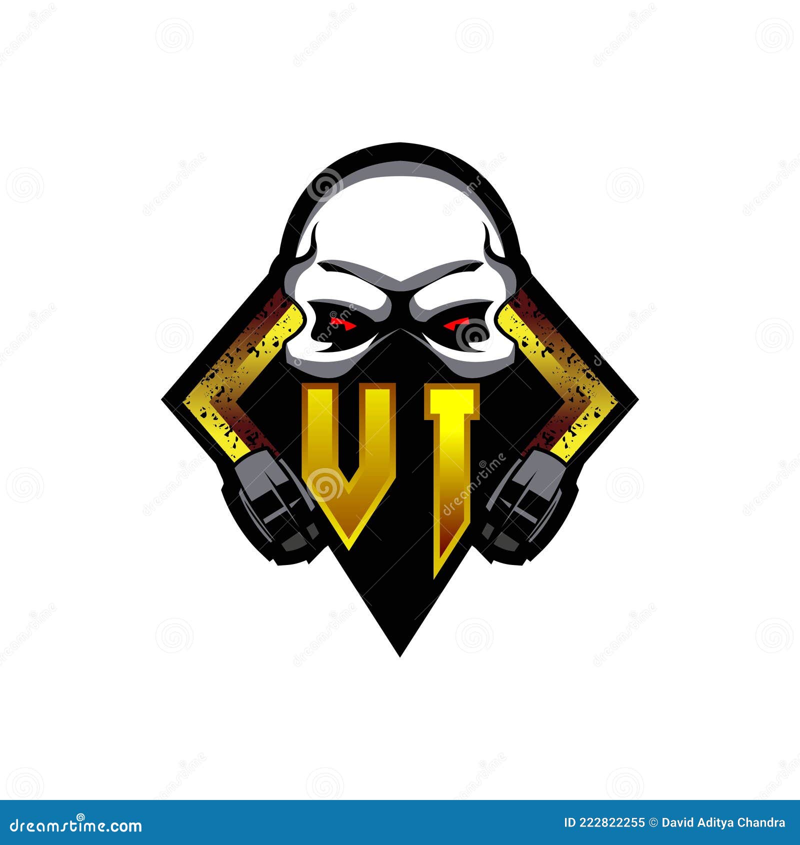 VI Logo Monogram with Skull Shape Designs Template Stock Vector ...