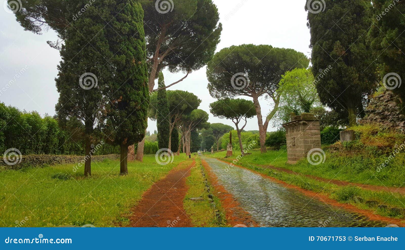 Via Appia Antica Aka Ancient Appian Way, Rome, Italy Royalty-Free Stock ...