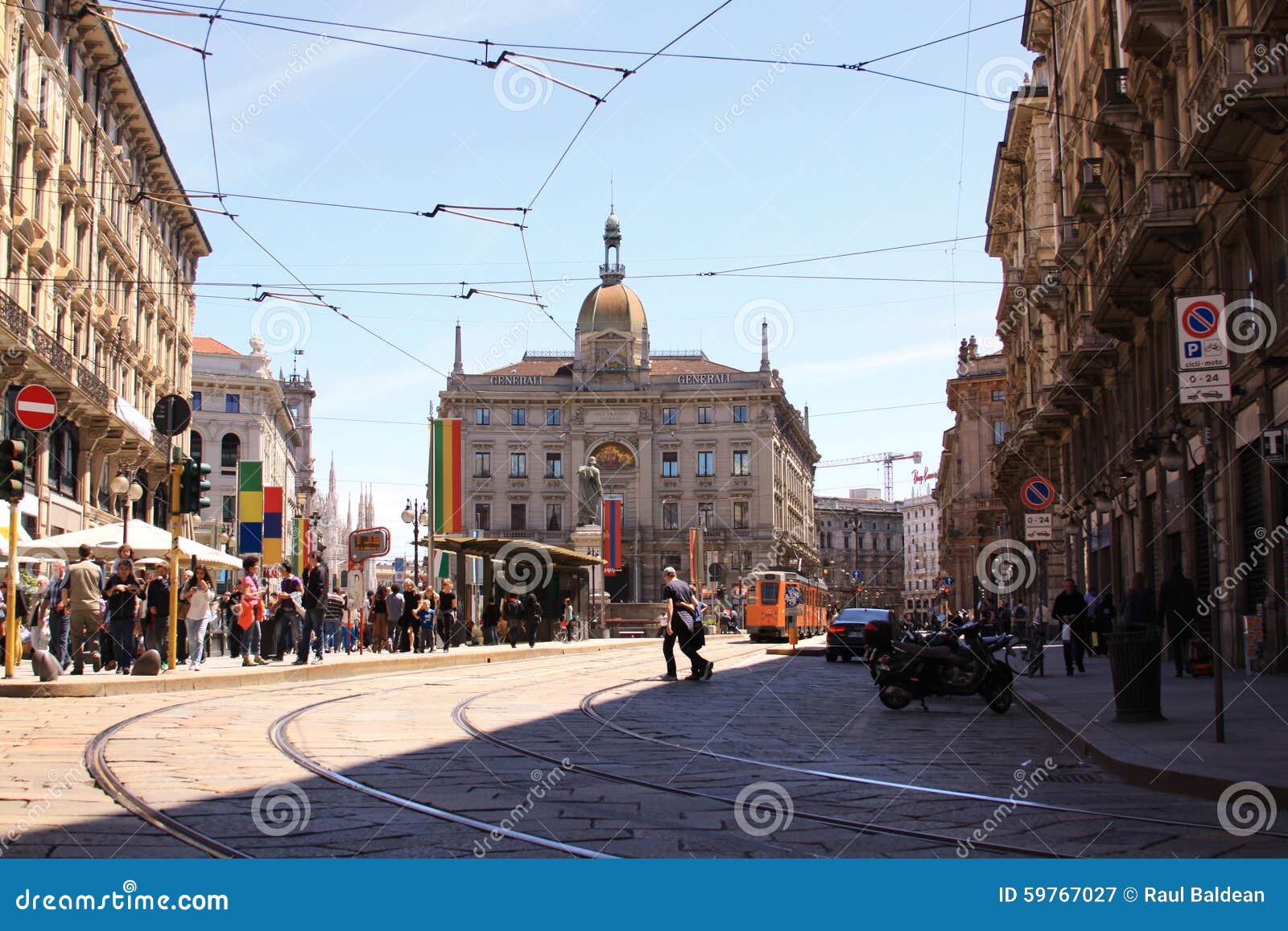 Via Dante View in Daylight, Milan Center Editorial Photography - Image ...
