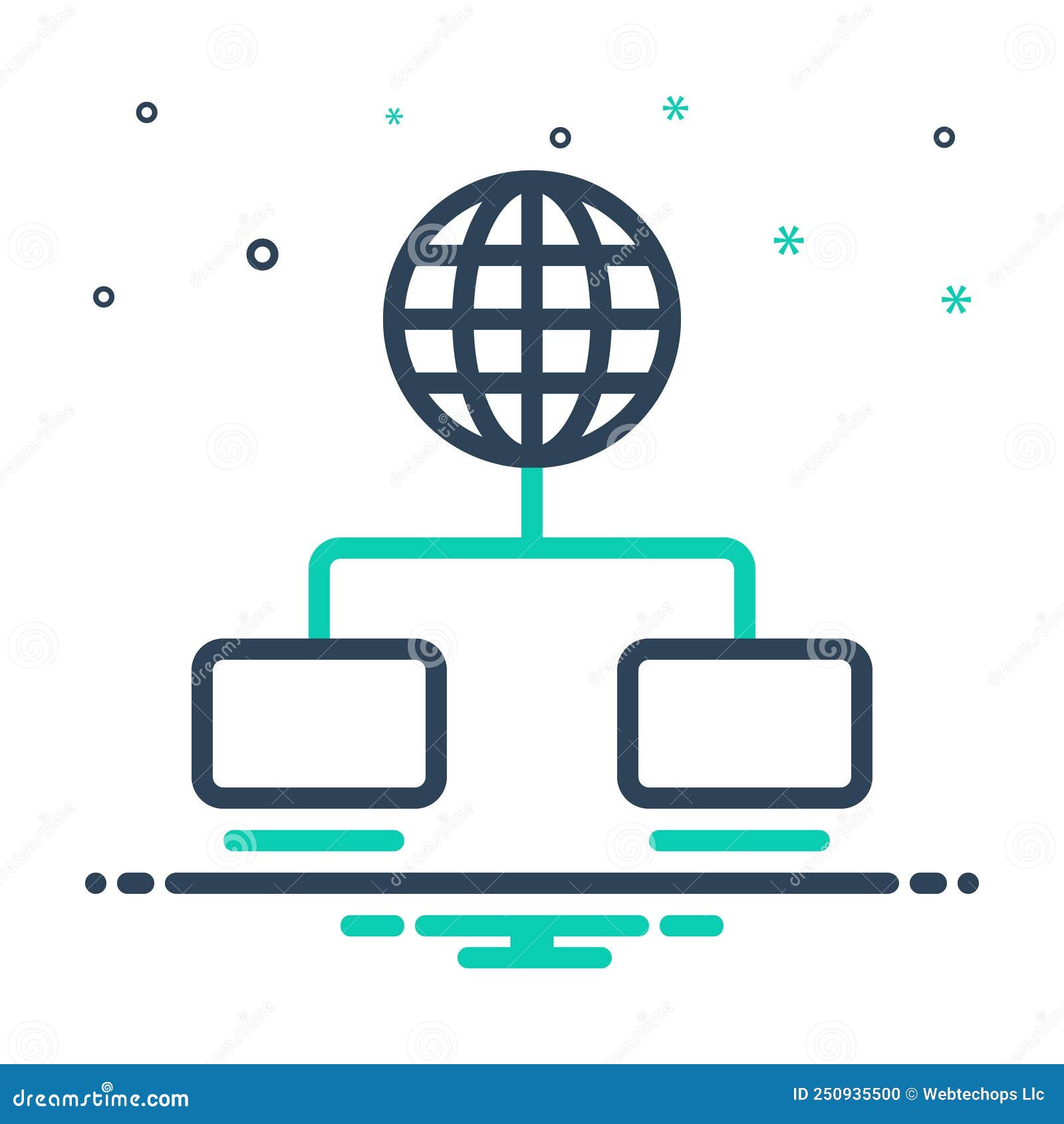 Mix Icon for Via, through and Sharing Stock Vector - Illustration of ...