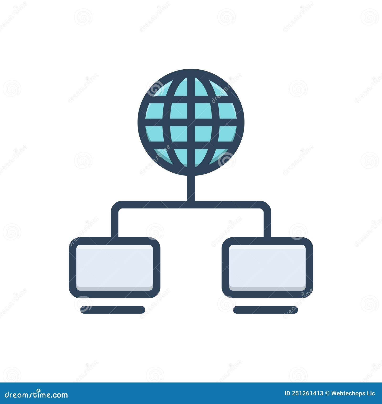 Color Illustration Icon for Via, through and Sharing Stock Illustration ...