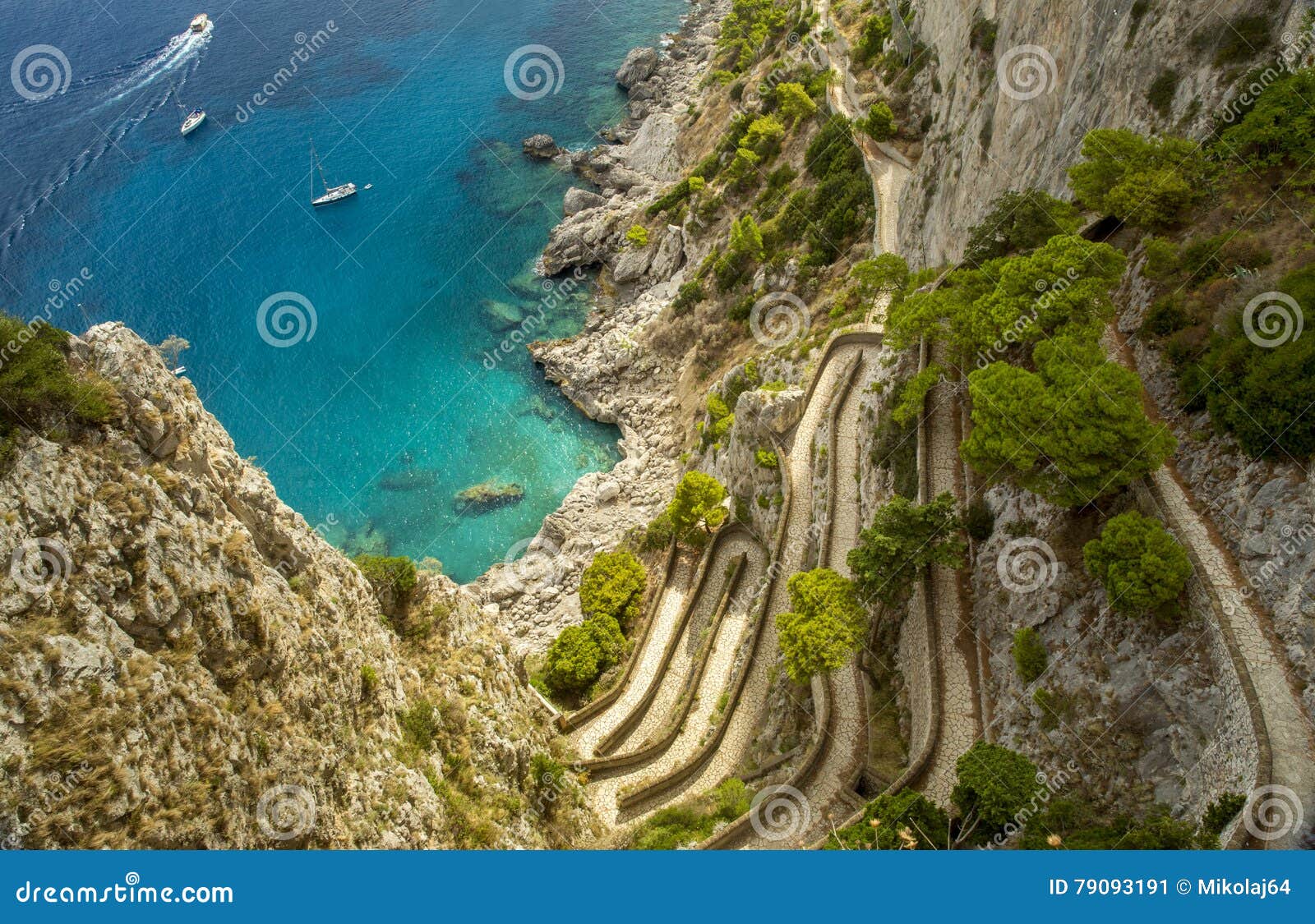 Via Krupp on Capri Island in Italy Stock Image - Image of tourism ...