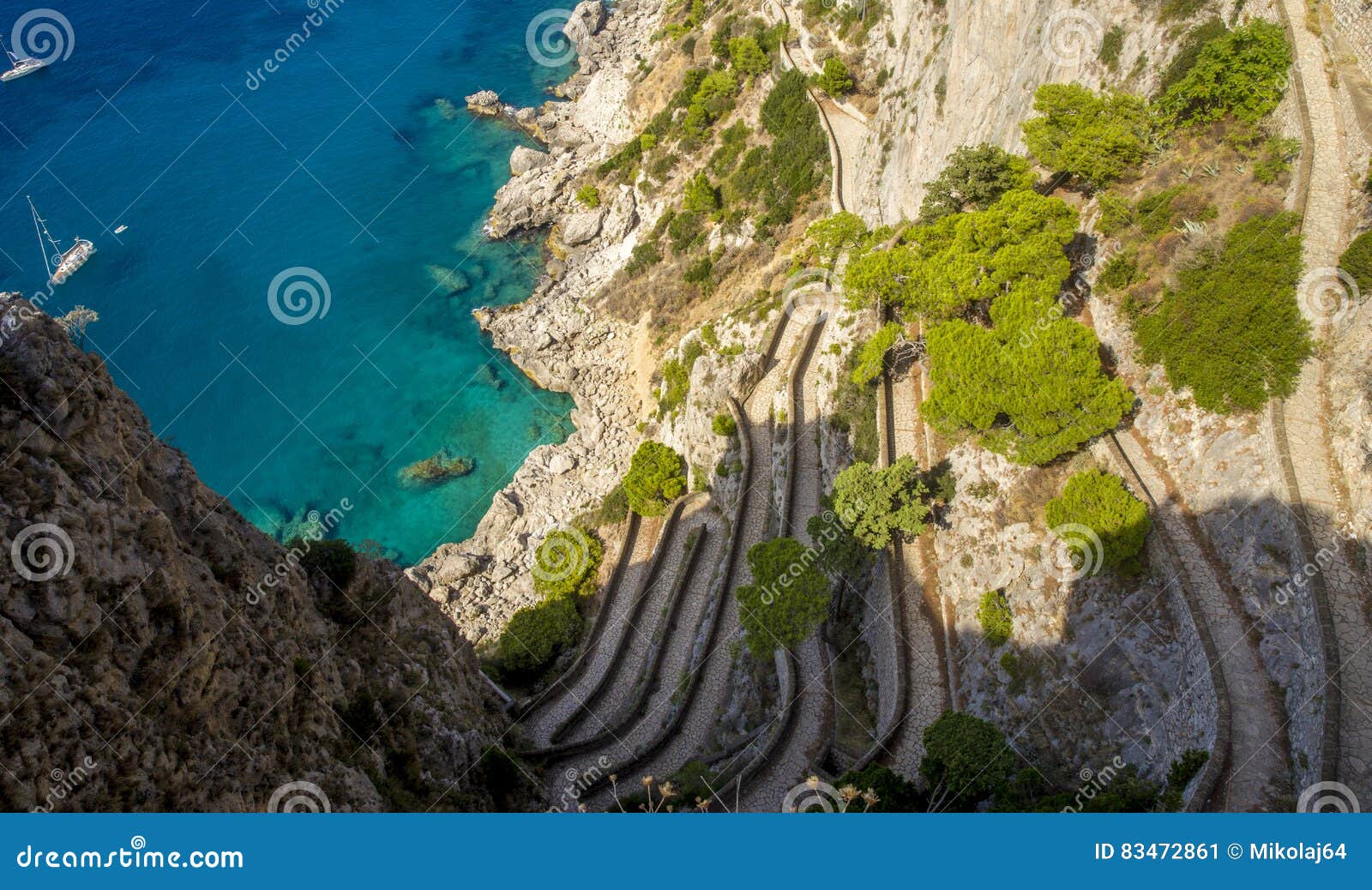 Via Krupp on Capri Island, Italy Stock Image - Image of campania, krupp ...
