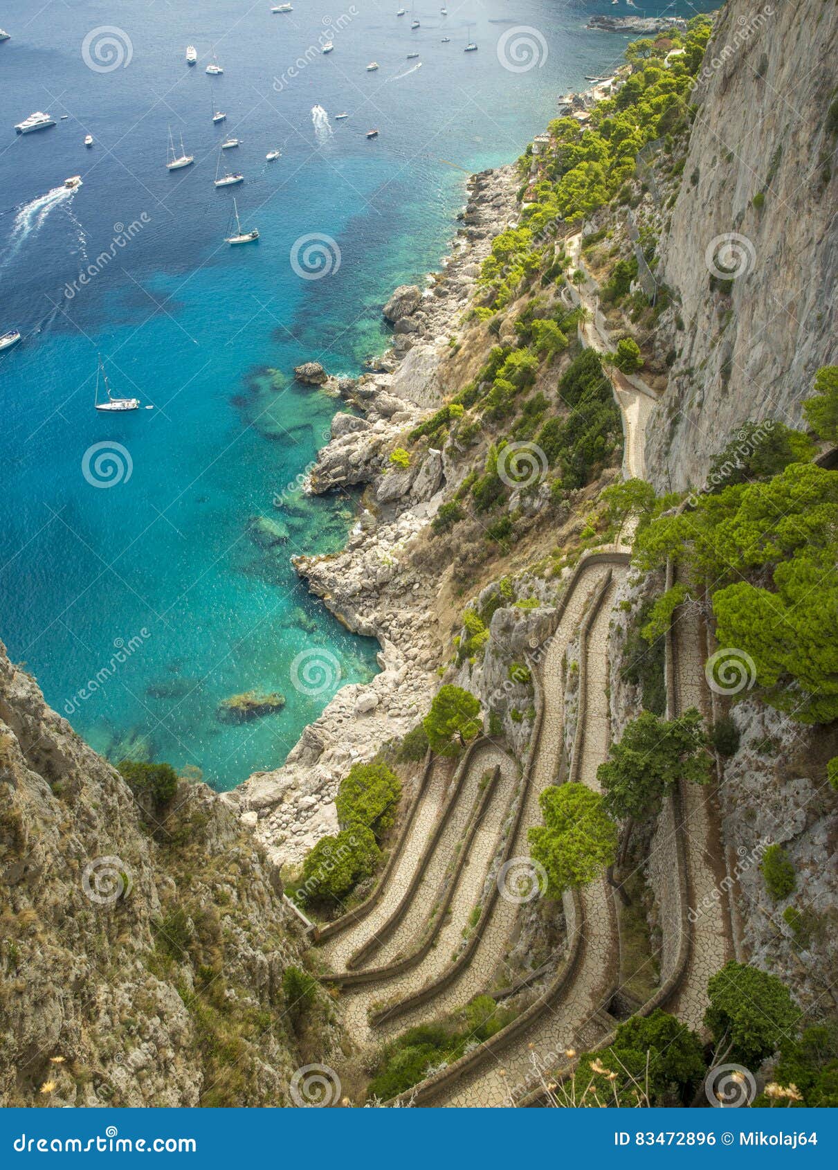 Via Krupp on Capri Island, Italy Stock Photo - Image of italy, cliff ...