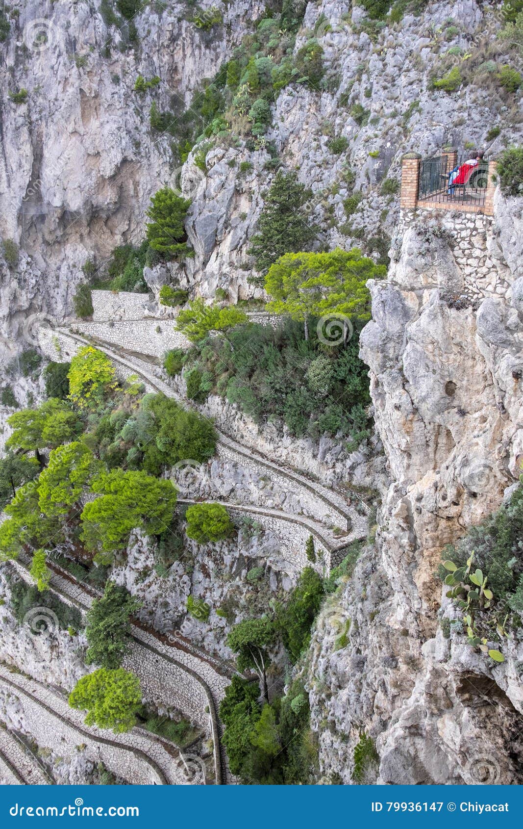 Via Krupp and Tourists in Capri Italy 1 Stock Image - Image of travel ...
