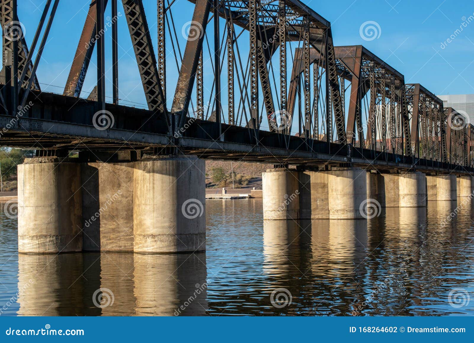 Viaduct Over Water Concrete and Steel Stock Photo - Image of water ...
