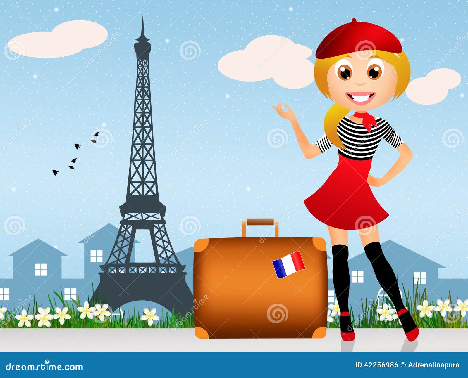 Viagem em Paris ilustração stock. Ilustração de flores - 42256986