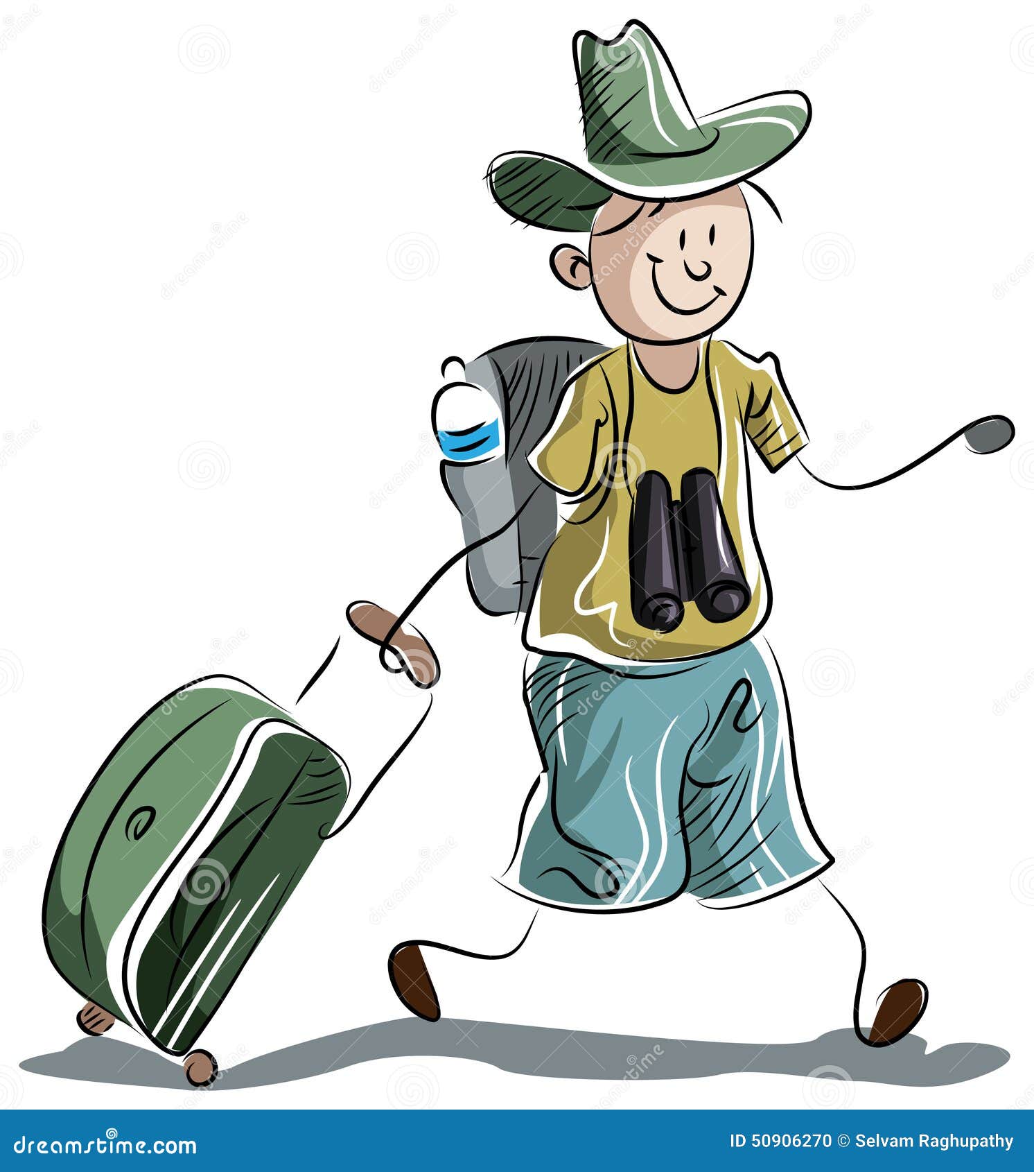 Viaggiatore illustrazione vettoriale. Illustrazione di sacchetto - 50906270