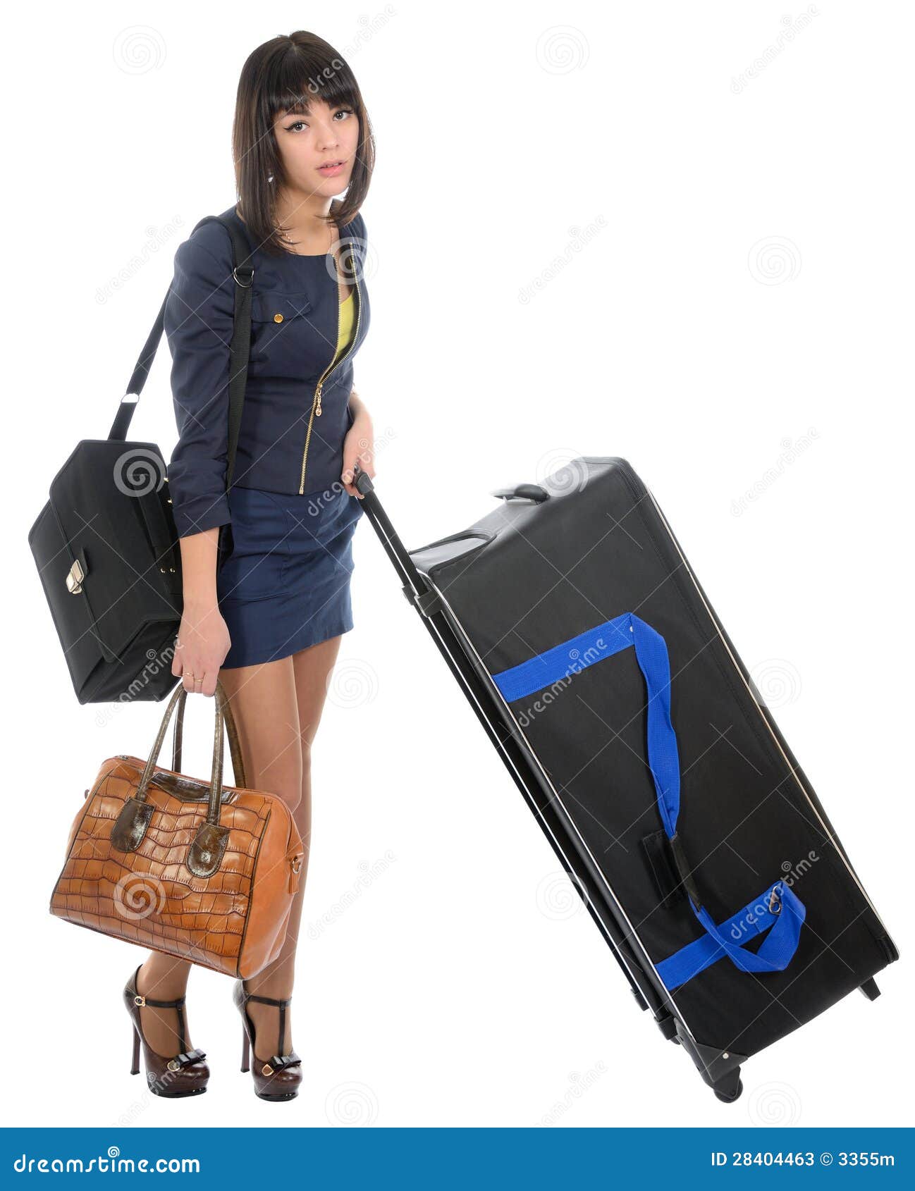 Viaggiatore della ragazza. immagine stock. Immagine di studio - 28404463