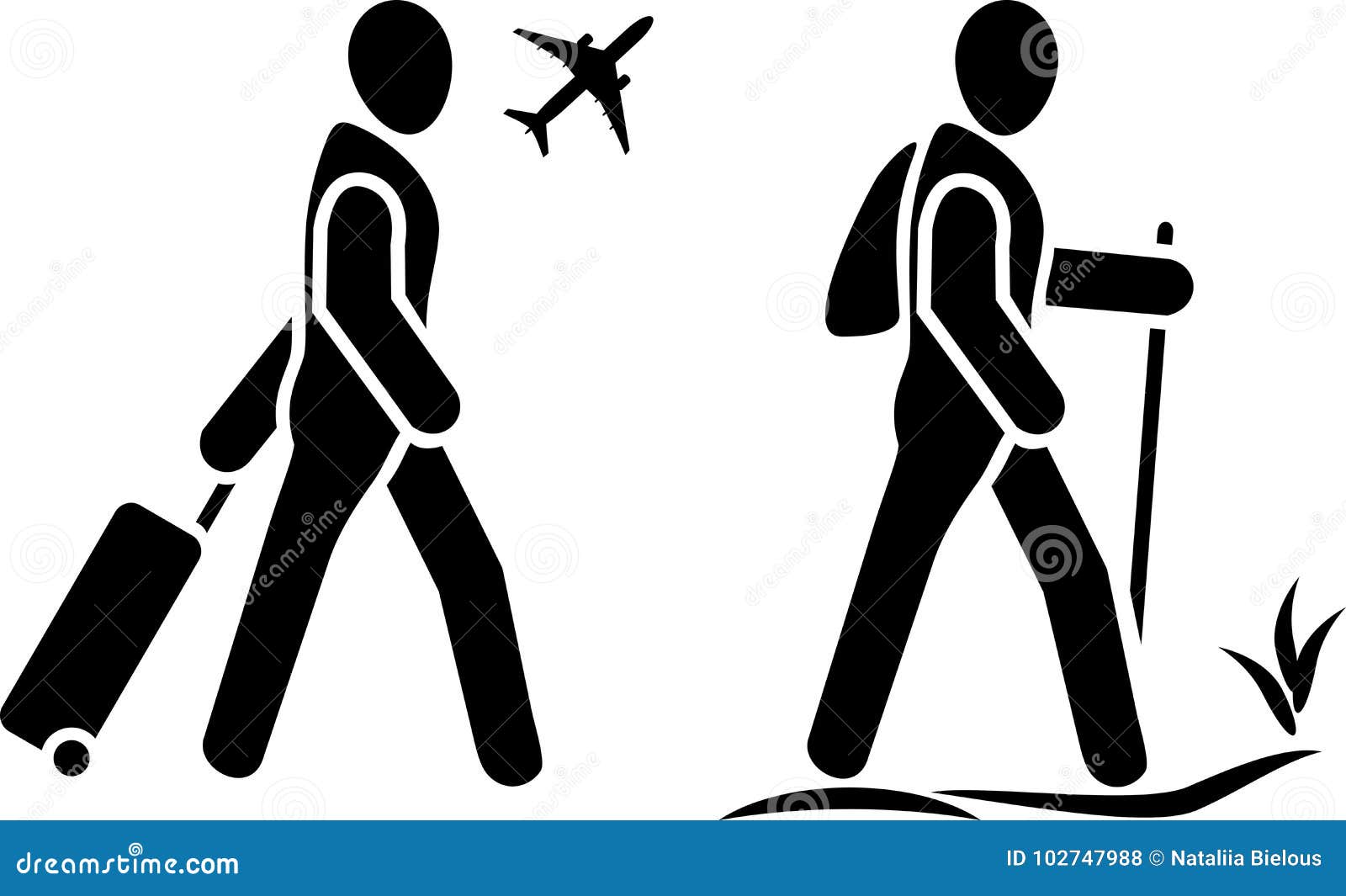 Viaggiatore Due Icone Per Web Design Illustrazione Vettoriale ...