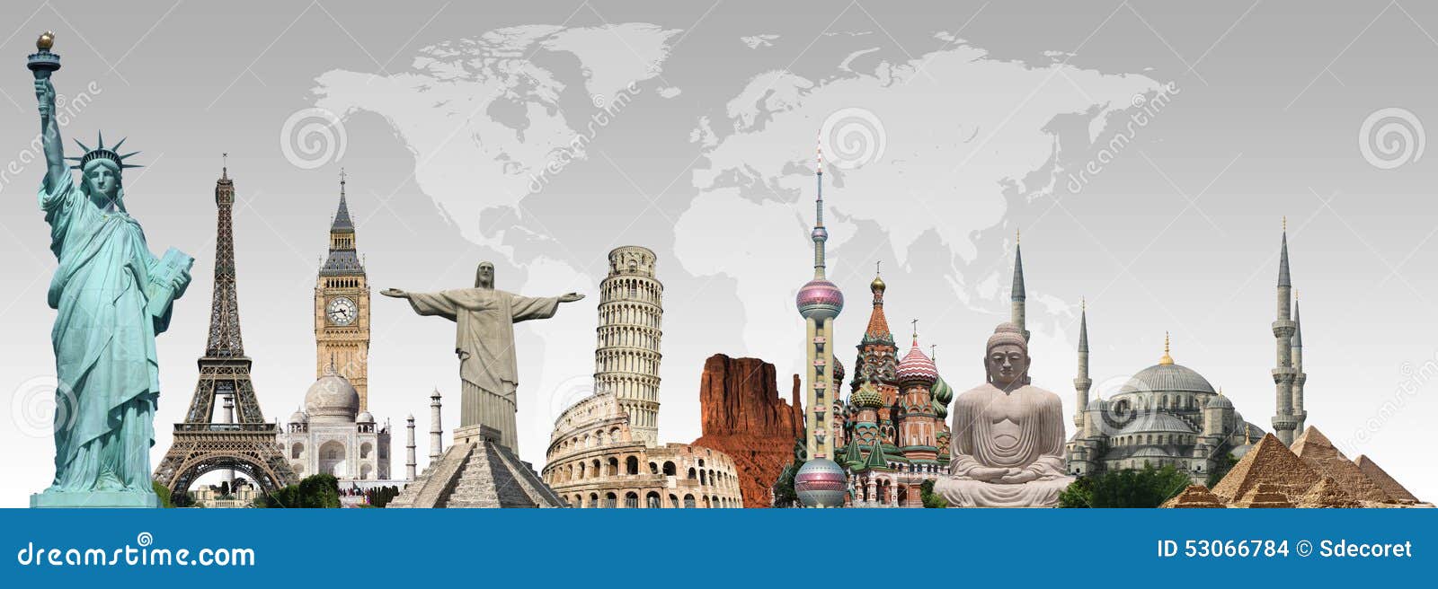 Viaja O Conceito Dos Monumentos Do Mundo Ilustração Stock - Ilustração ...