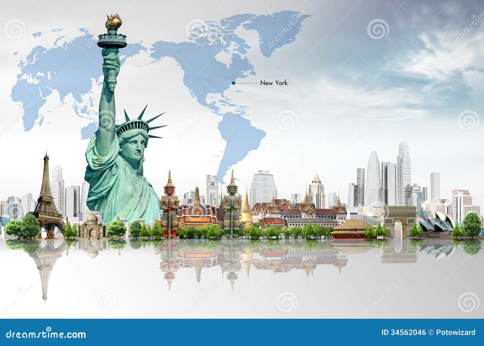 Viaja o mundo foto de stock. Imagem de torre, pirâmide - 34562046