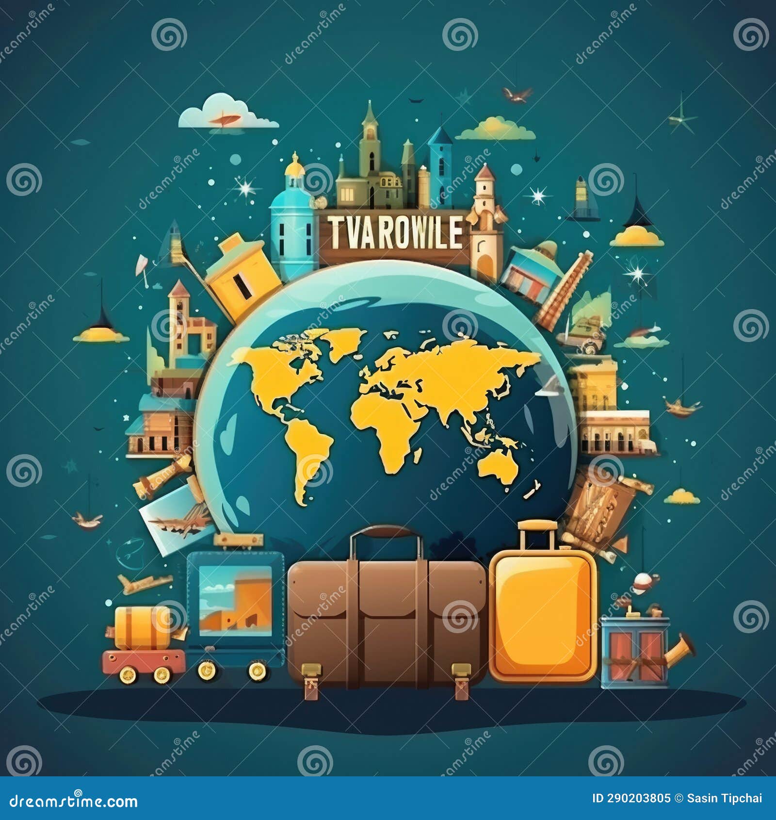 Viajar El Concepto Del Mundo Stock de ilustración - Ilustración de ...