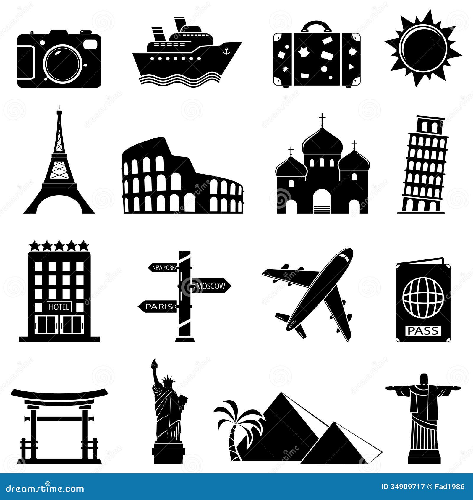 Viaje E Iconos De Las Señales Ilustración del Vector - Ilustración de ...