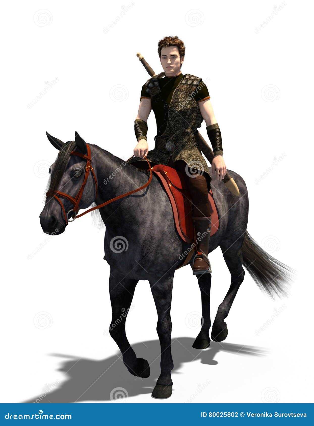 Viajero Medieval Del Jinete Stock de ilustración - Ilustración de ...