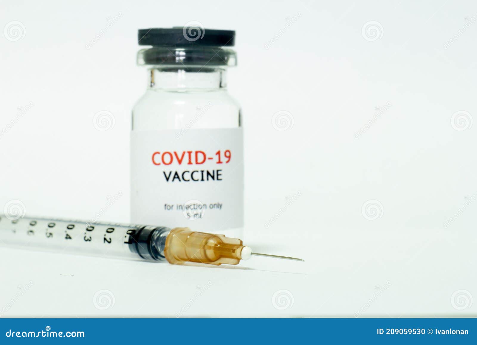 Vial De Vacuna Y Jeringa Inyectable Foto de archivo - Imagen de primer ...