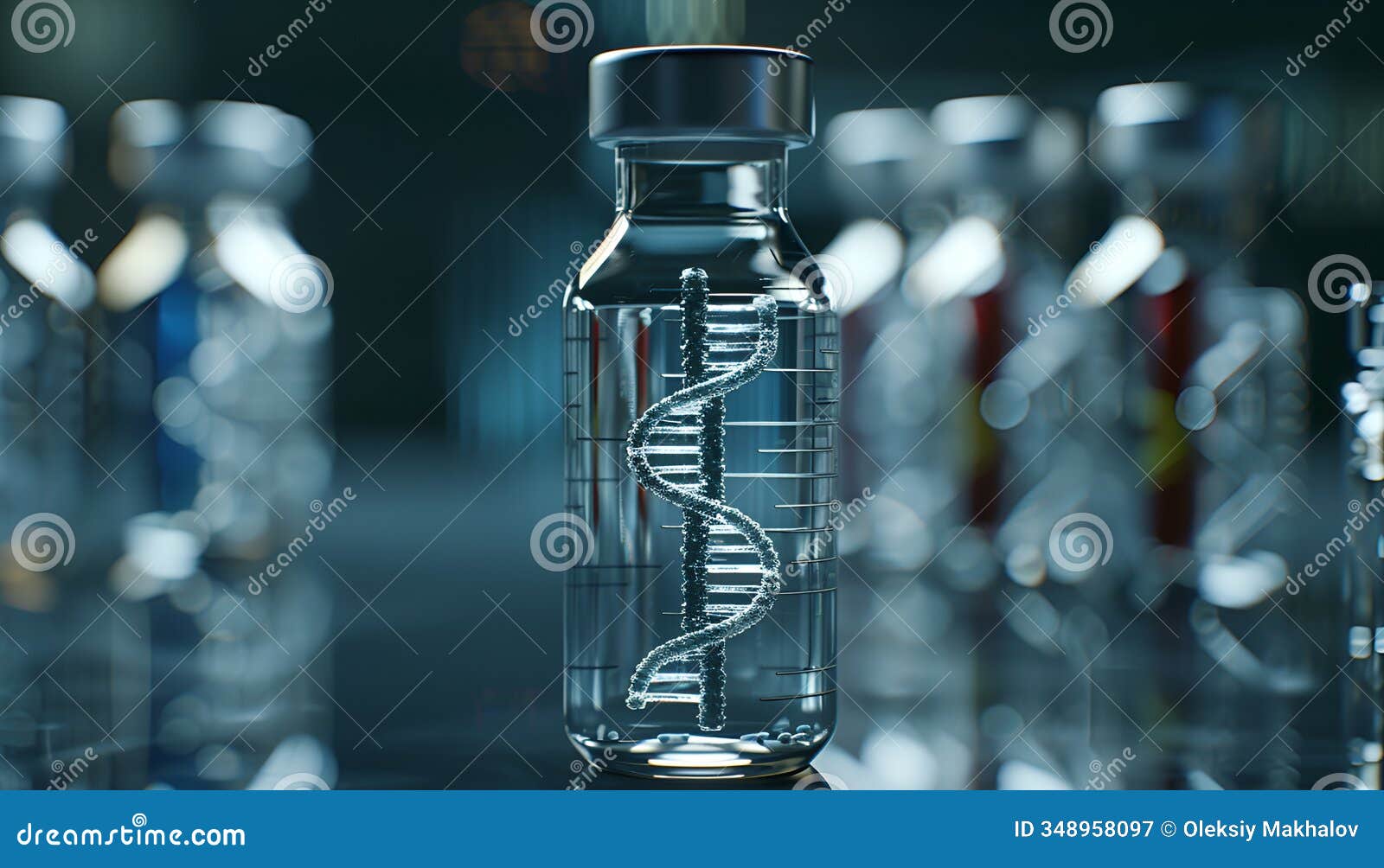 A Vial with Dna Helix, Representing Personalized Medicine and Precise ...