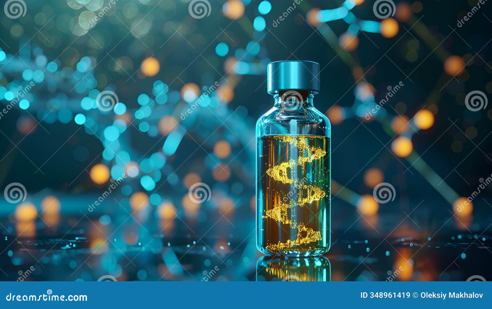A Vial with Dna Helix, Representing Personalized Medicine and Precise ...