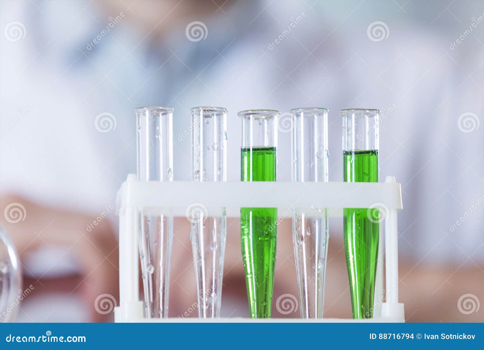 The Vial with the Green Substance Stock Photo - Image of adult ...