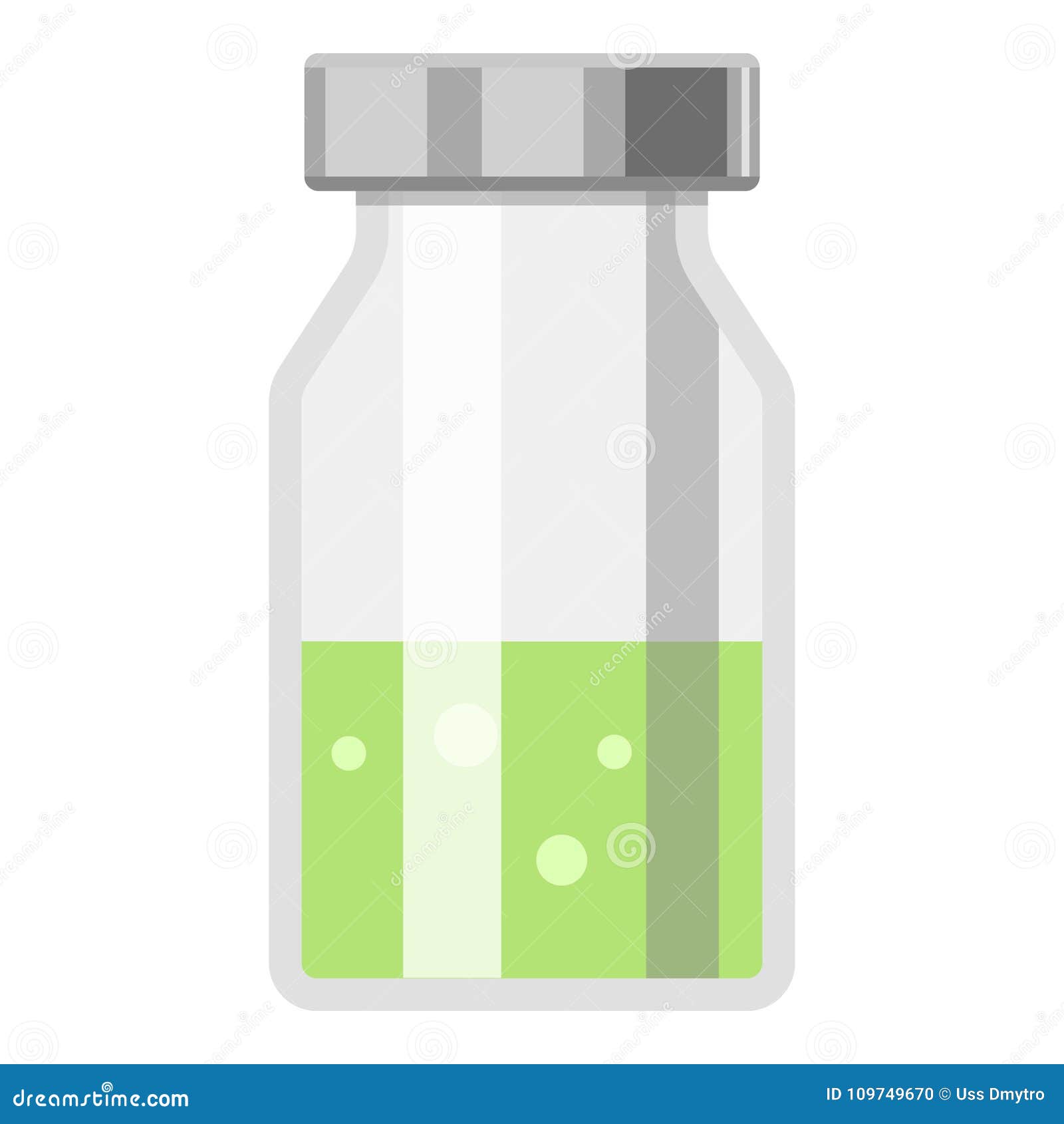 Vial icon, flat style stock vector. Illustration of clinic - 109749670