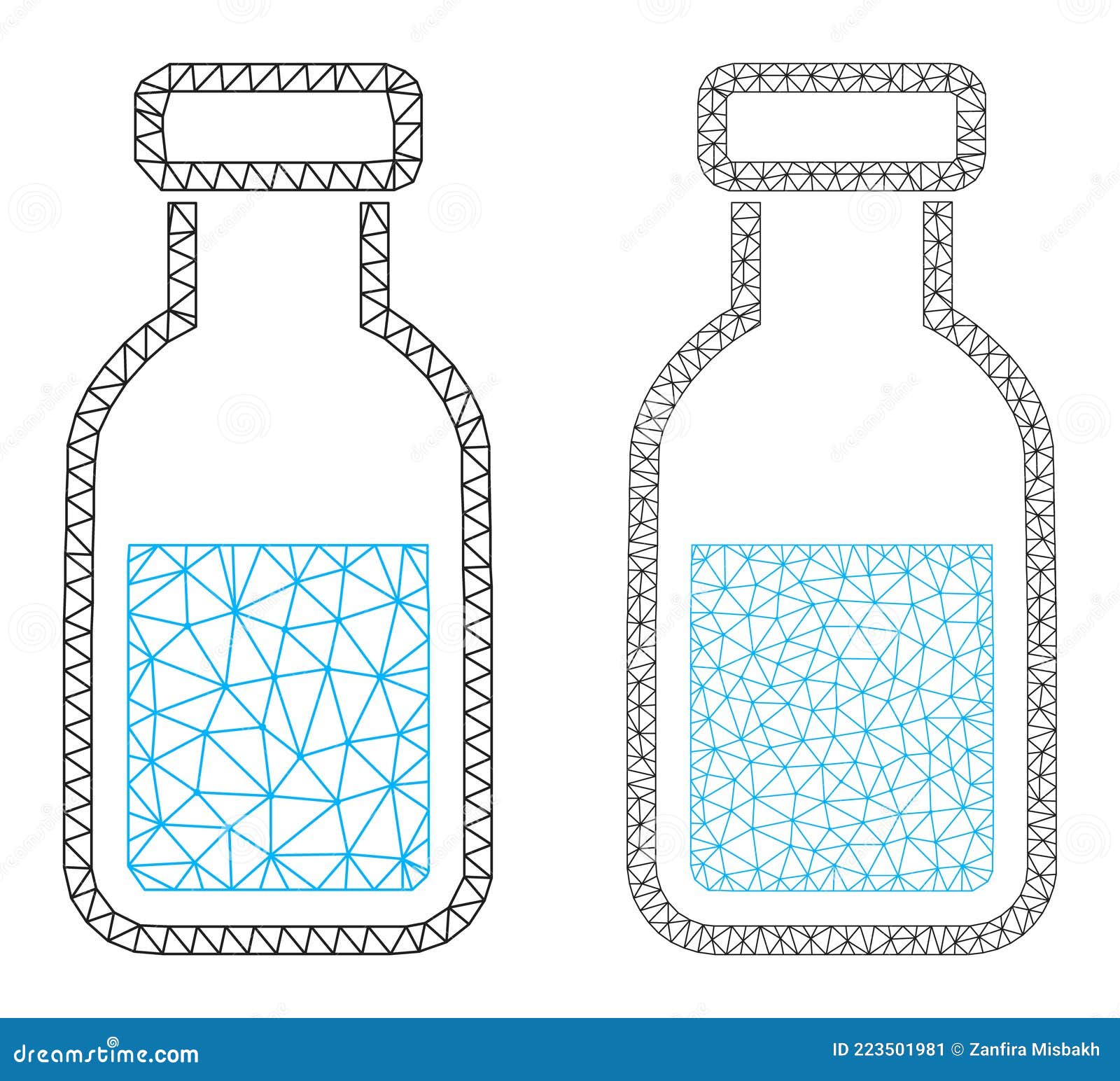 Vial Icons - Vector Triangular Mesh Stock Vector - Illustration of ...