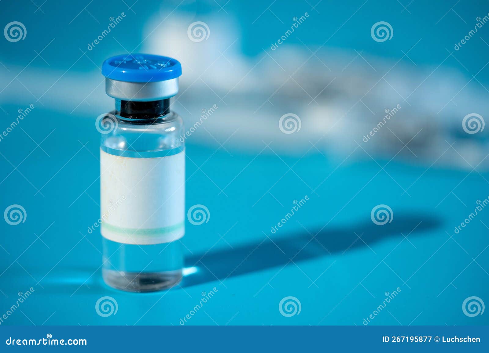 Vial with Medicinal Solution Blank Label without Text Stock Image ...
