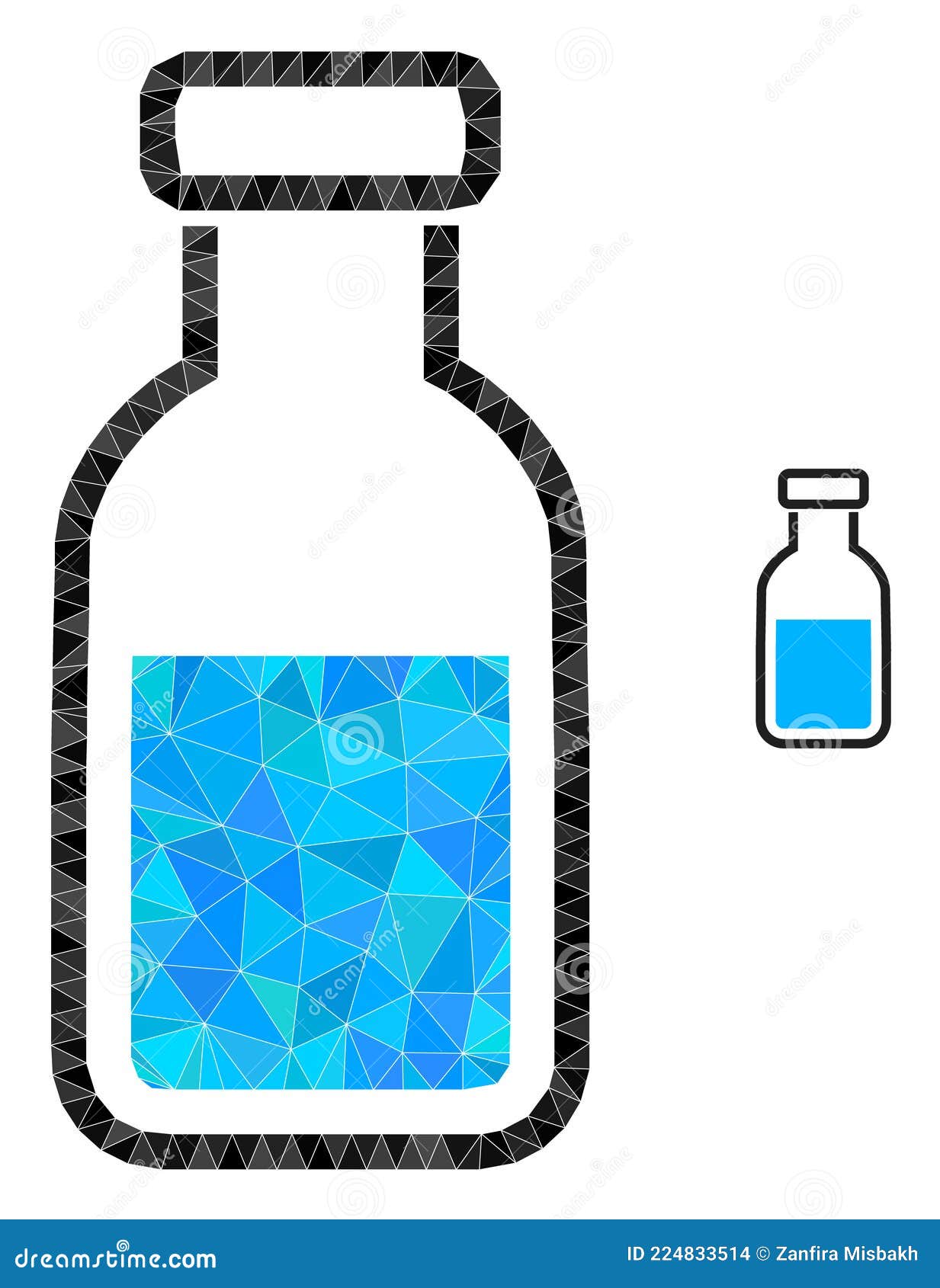 Vial Triangle Lowpoly Flat Icon Stock Vector - Illustration of network ...