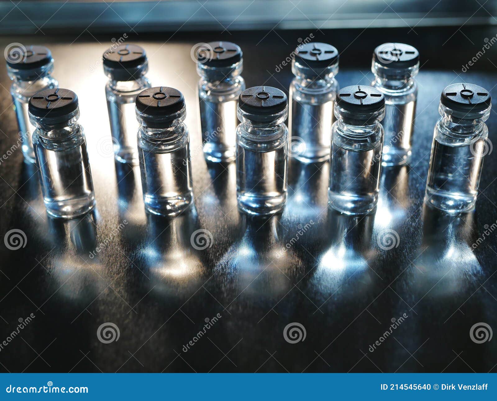Ten Vials in Dramatic Lighting Stock Photo - Image of drugs, sample ...
