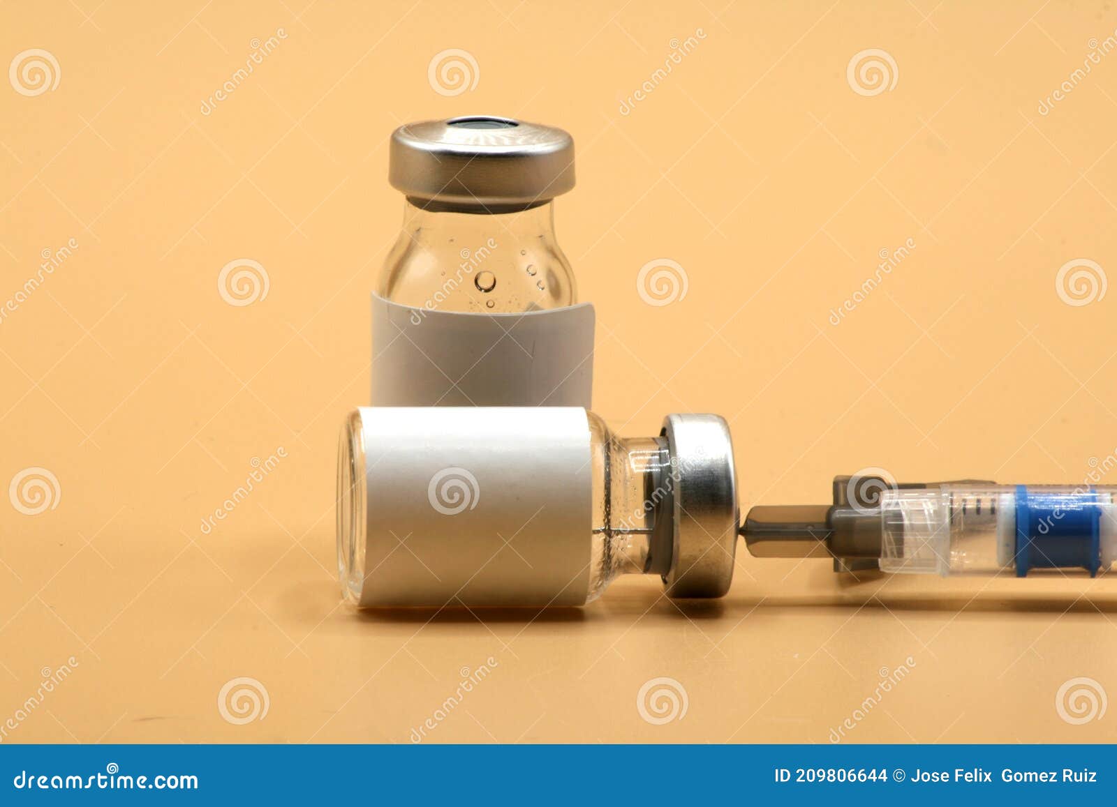 Vials with blank labels stock photo. Image of virus - 209806644