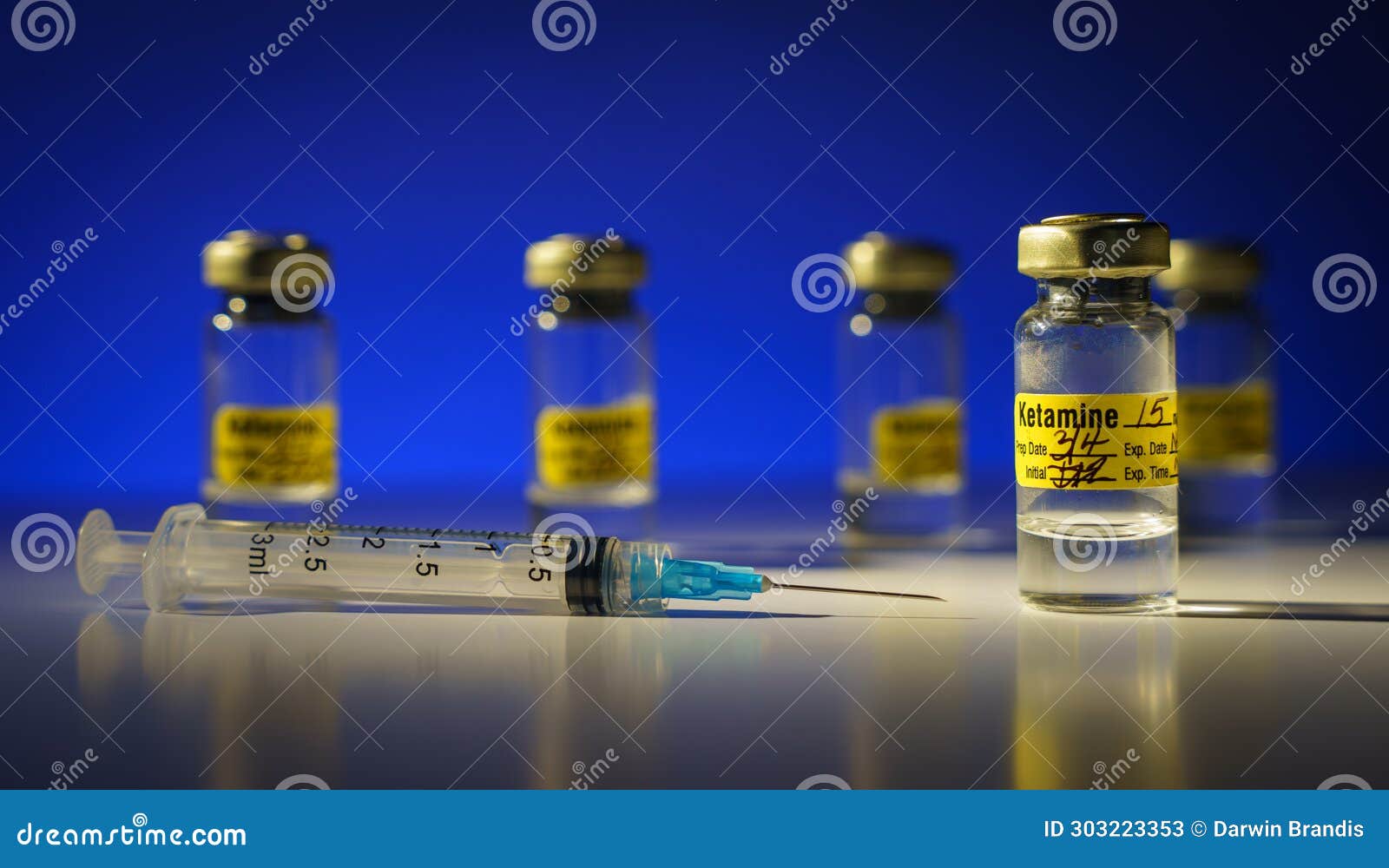 Vials of Ketamine with an Empty Syringe Stock Image - Image of ...