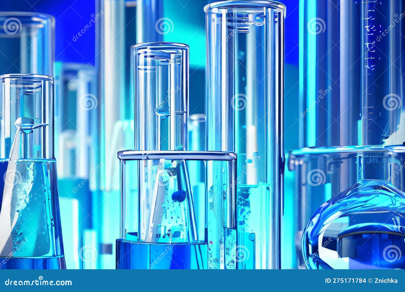 Scientific Tubes with Various Colored Fluids in a Modern Laboratory ...