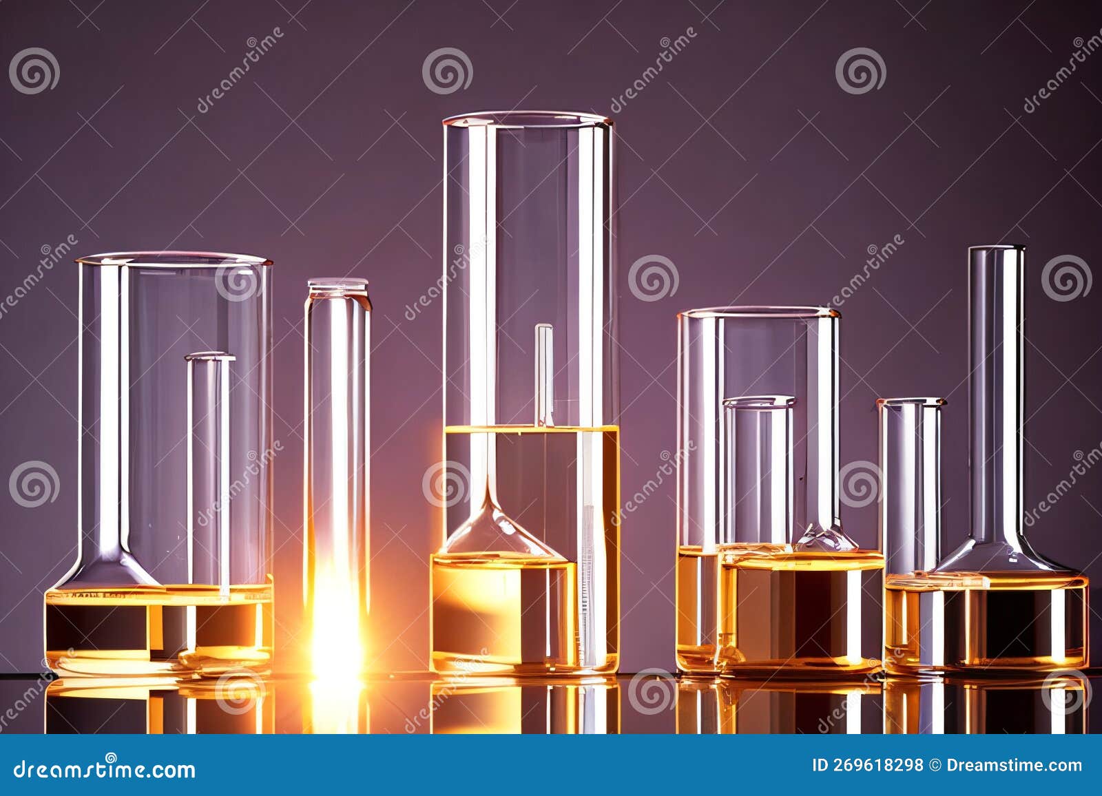 Vials of Multicolored Fluids in a Laboratory Setting Stock Illustration ...