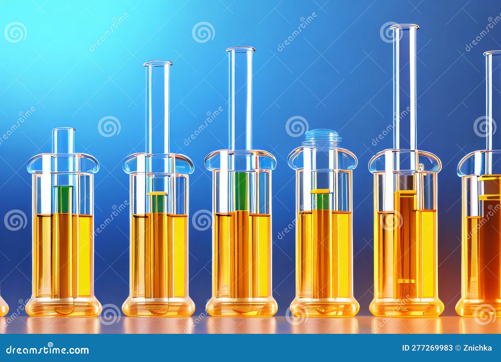 Vials of Multicolored Fluids in a Laboratory Setting Stock Illustration ...